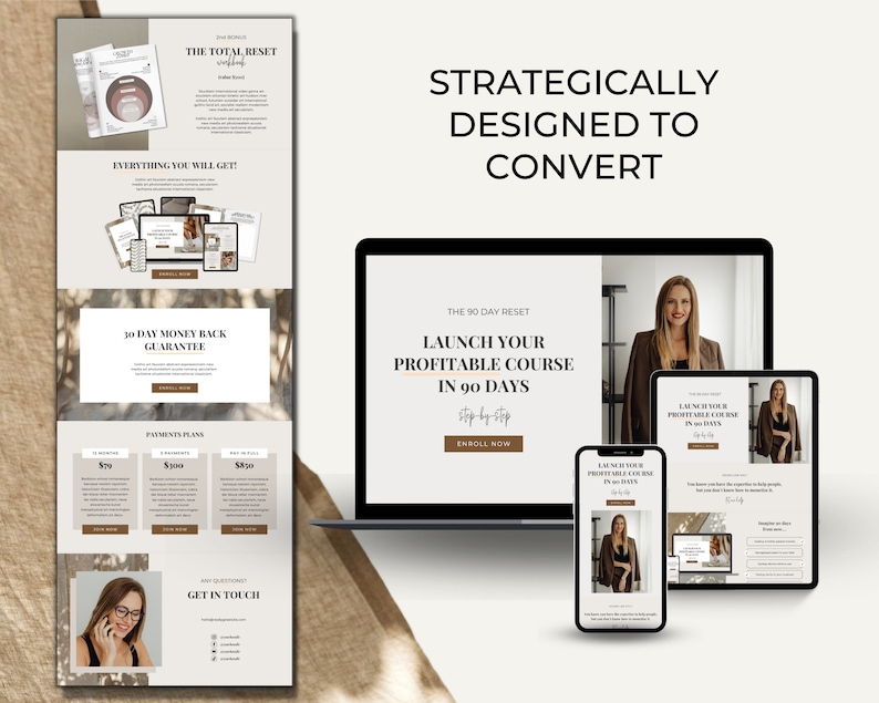 Canva Sales Page Template Coaching Course Sales Page Sales - Etsy