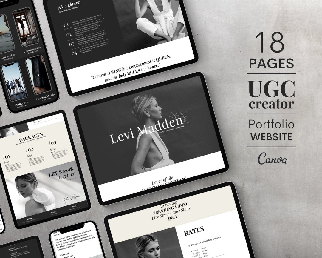 UGC Creator Portfolio Website UGC Media Kit Social Media Influencer ...