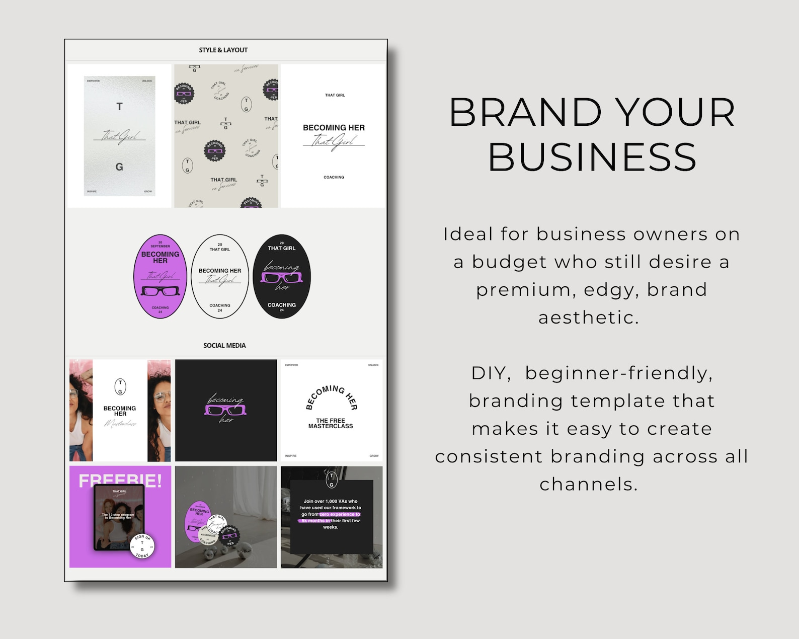 DIY Canva Branding Kit Logo Suite Editable Canva Logo Template Brand ...