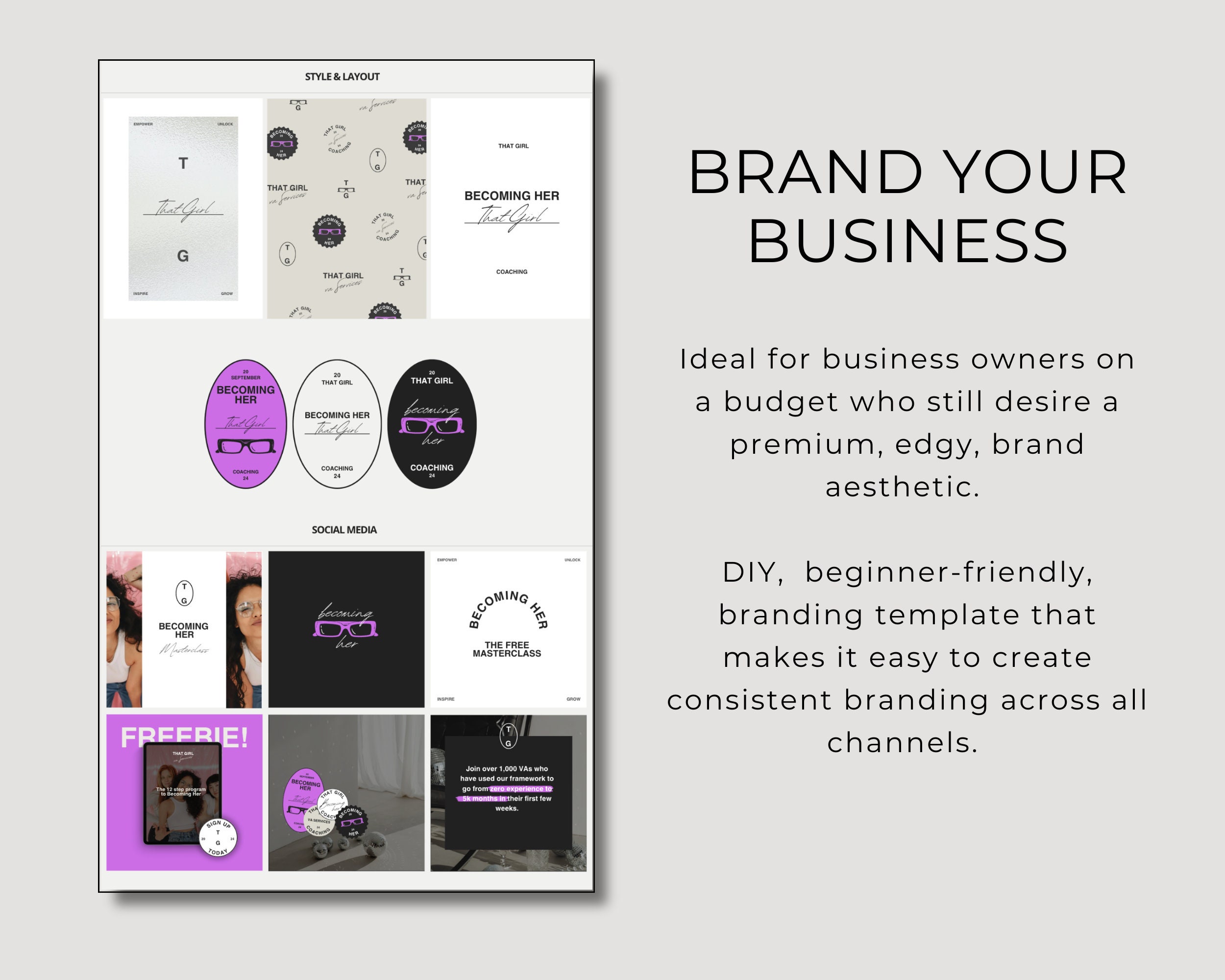 DIY Canva Branding Kit Logo Suite Editable Canva Logo Template Brand ...