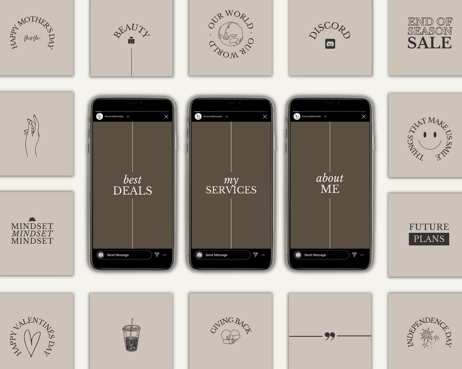 Minimal Instagram Highlight Covers Neutral Story Instagram Highlight ...