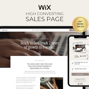 Wix Premium Sales Page Website Template Wix Coach Template Business Website Design Course ...