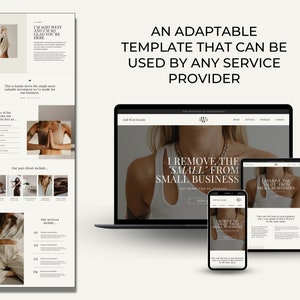 Minimal Canva Website Template, Beige Aesthetic Business Website for ...