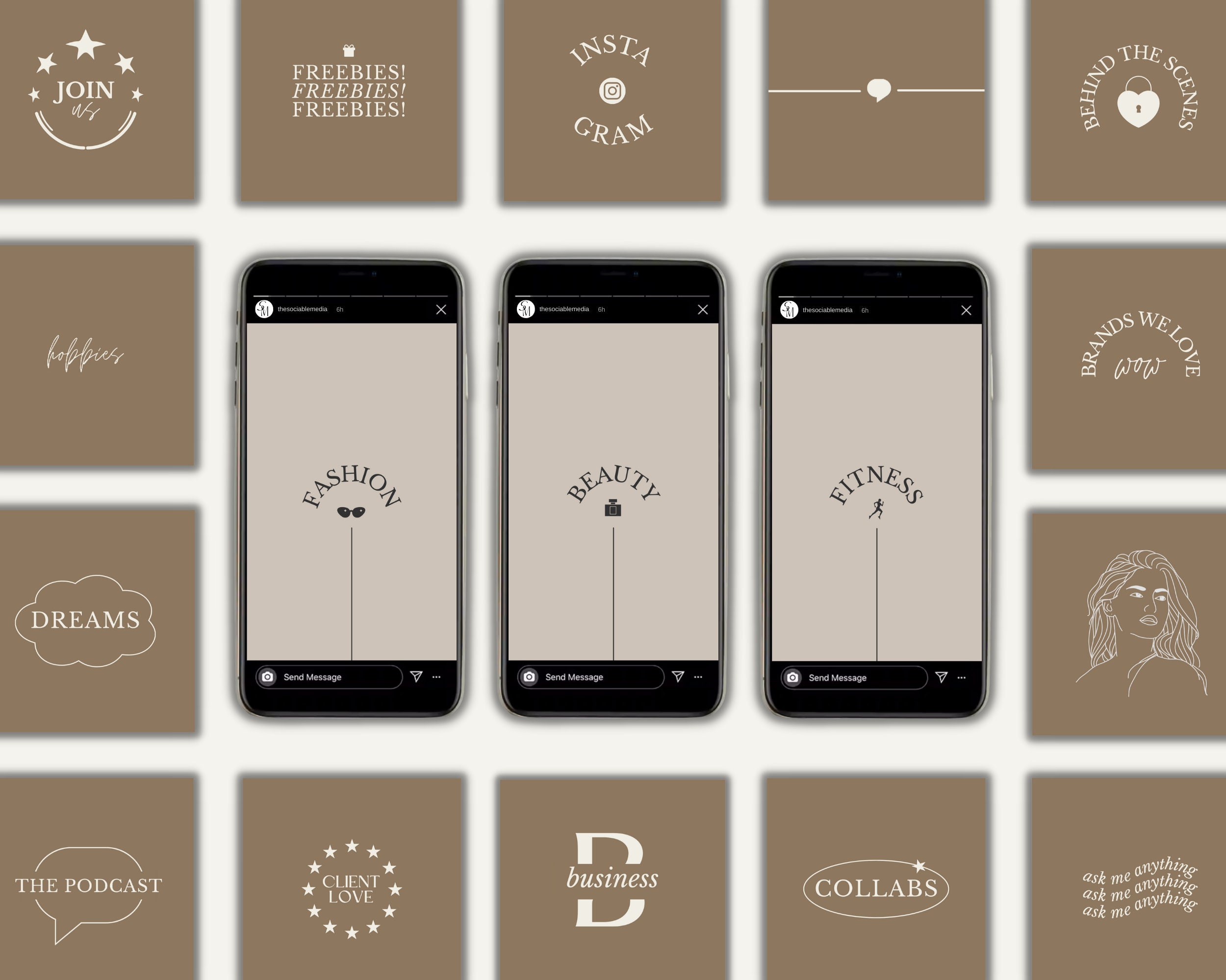 Minimal Instagram Highlight Covers Neutral Story Instagram Highlight ...