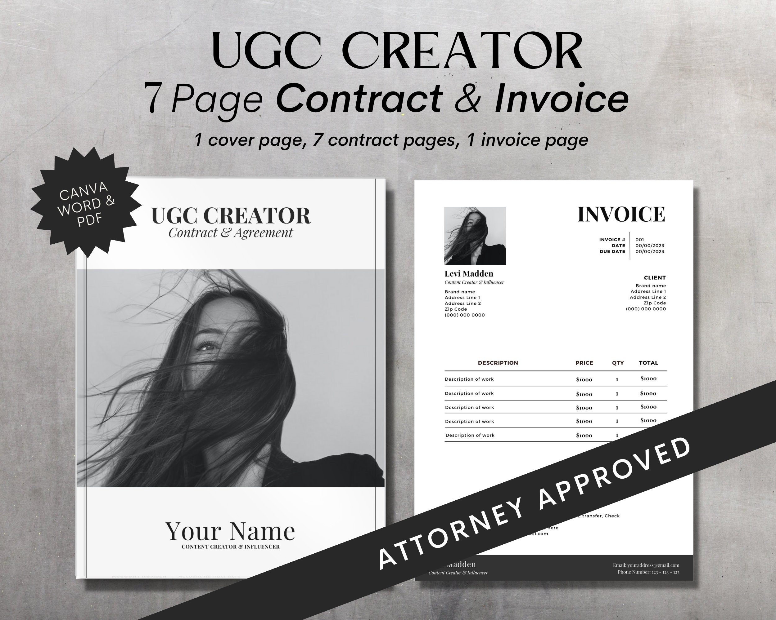 UGC Contract Bundle UGC Portfolio Template and Contract Ugc Starter Kit ...