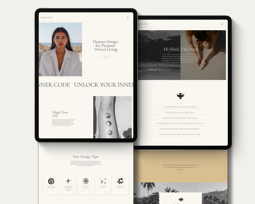 Wix Website Template Human Design Wellness Coaching Website Healer ...