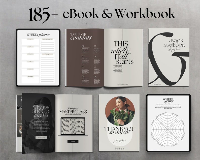 2in1 Ebook & Workbook Canva Template Lead Magnet Magazine Layout Course ...