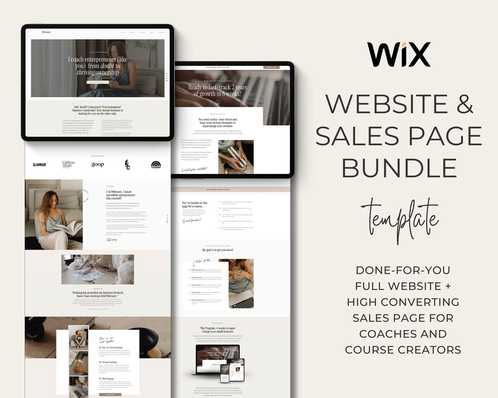 Wix Website Template WIX Sales Page Coaching Wix Website Service ...