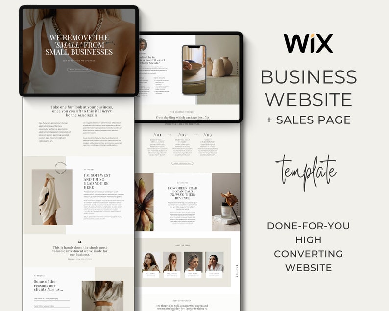 WIX Website Template Sales Page WIX Coaching Aesthetic Website - Etsy
