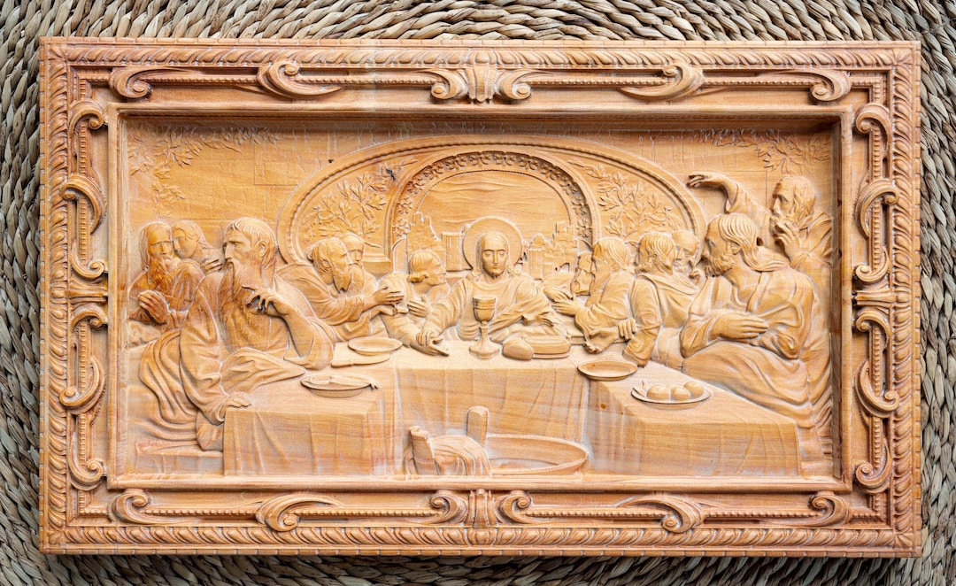 Hand-carved Last Supper Wall Art: Ceylon Satinwood Christian Decor - Etsy