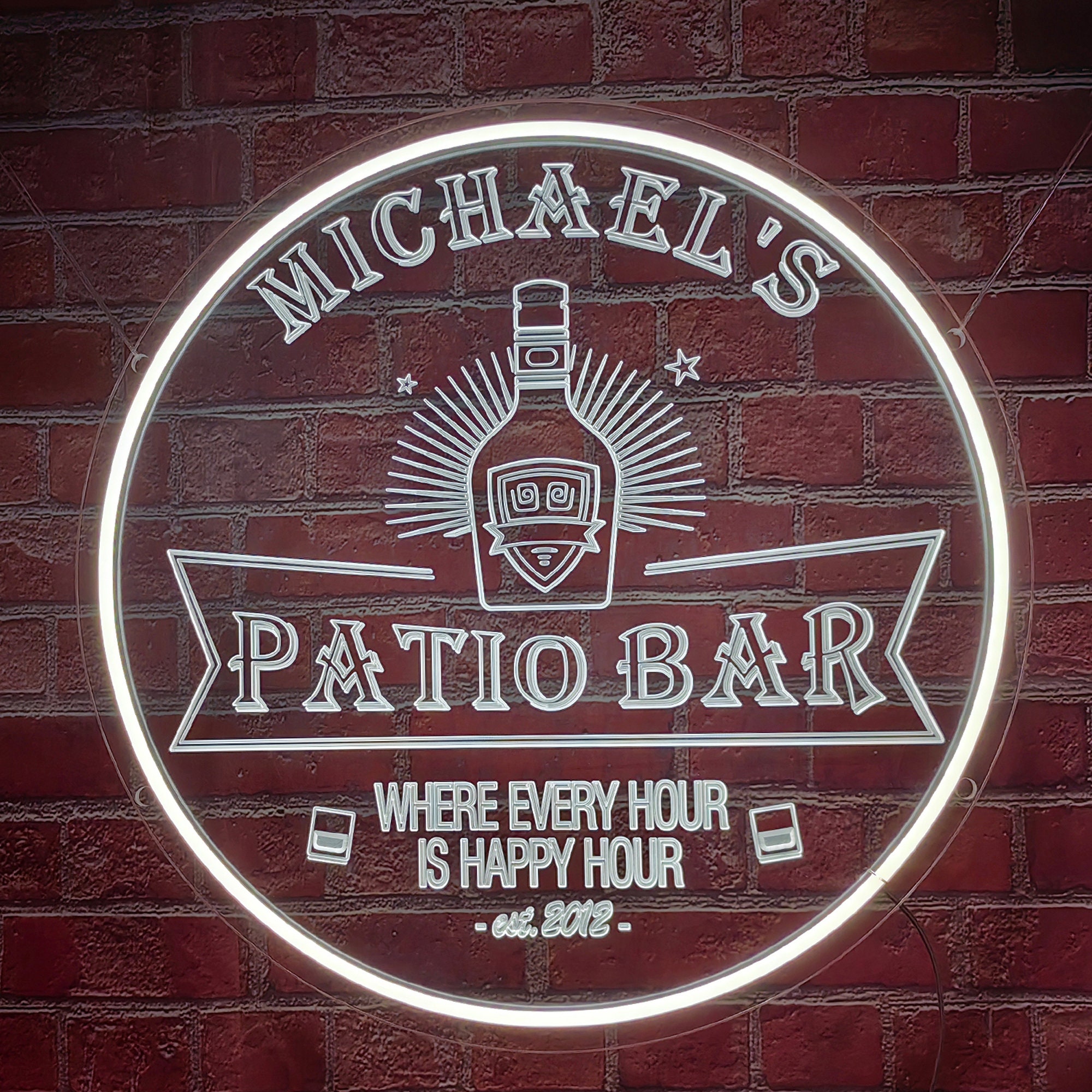 Custom Whiskey Bar Neon Sign, Personalized Whiskey Bar Light up Sign ...