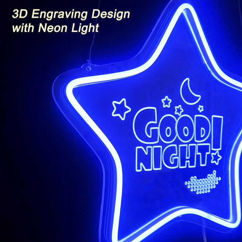 Star Good Night Neon Sign, Neon Sweet Dreams LED Light up Sign for ...