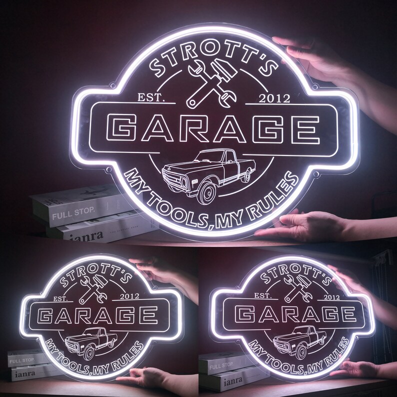 Garage Signcustom Neon Garage Signs, Personalized Light up Garage Signs ...
