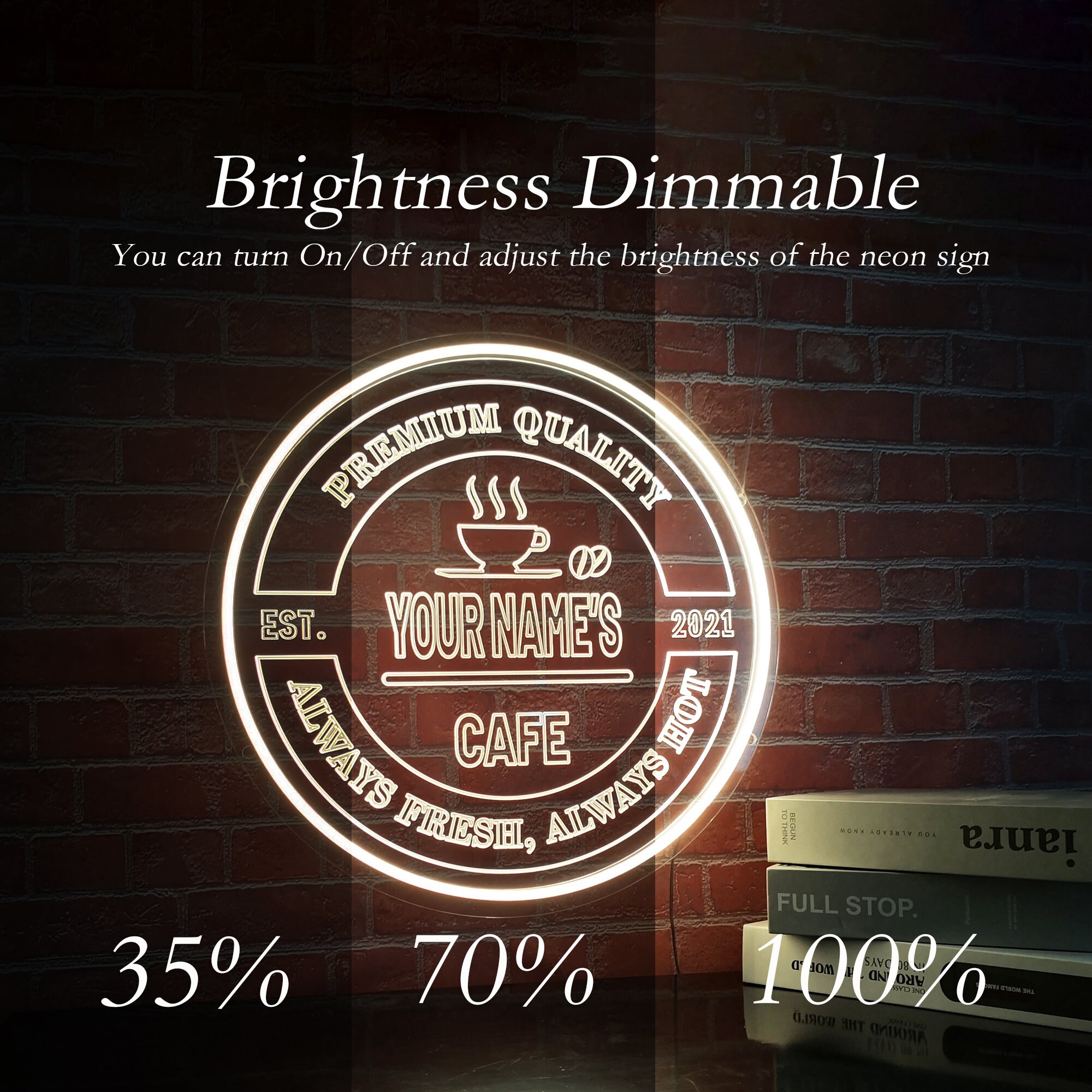 Custom Name Coffee Bar Neon Sign, Personalized Cafe Wall Décor Neon ...