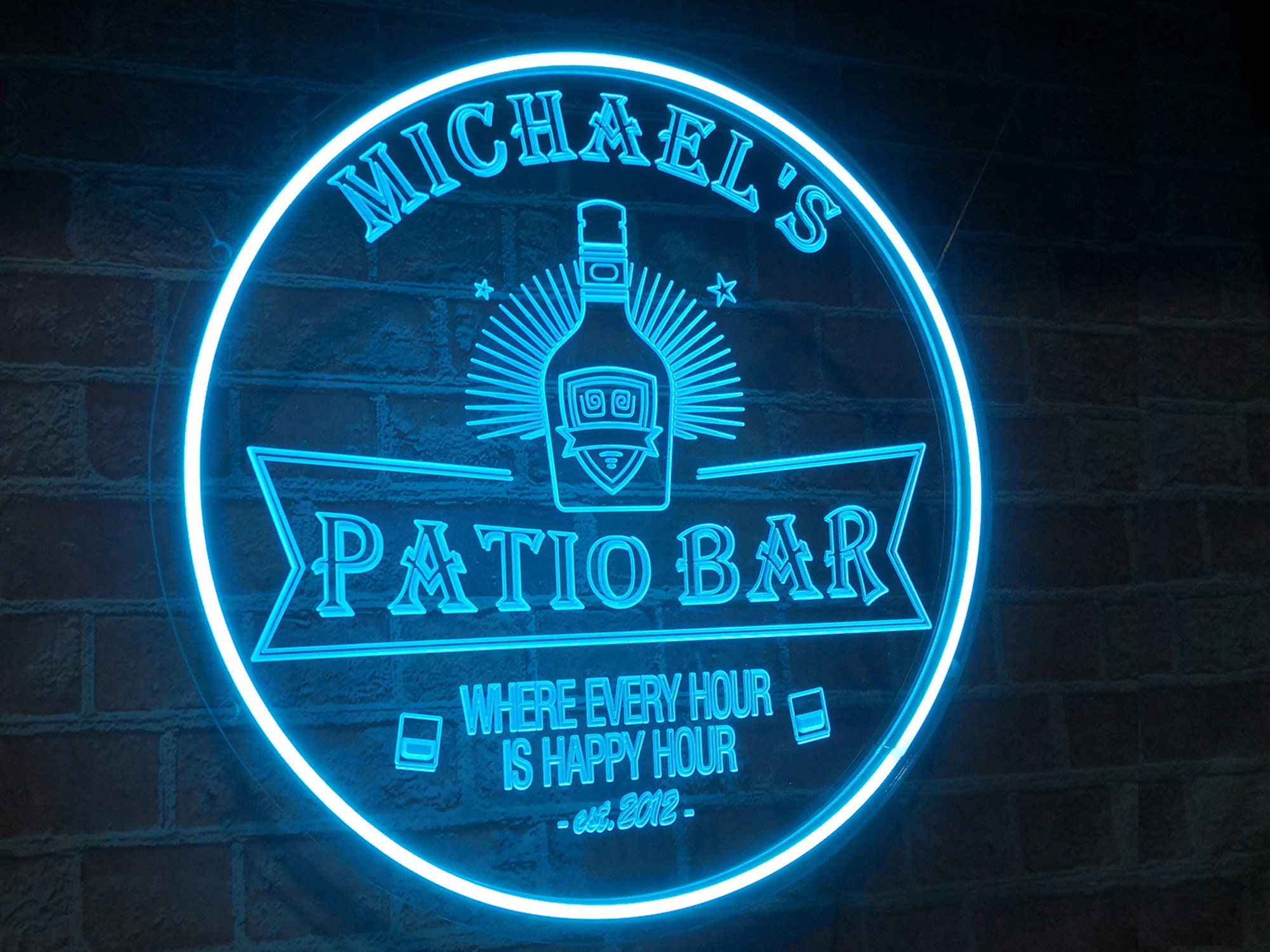 Custom Whiskey Bar Neon Sign, Personalized Whiskey Bar Light up Sign ...