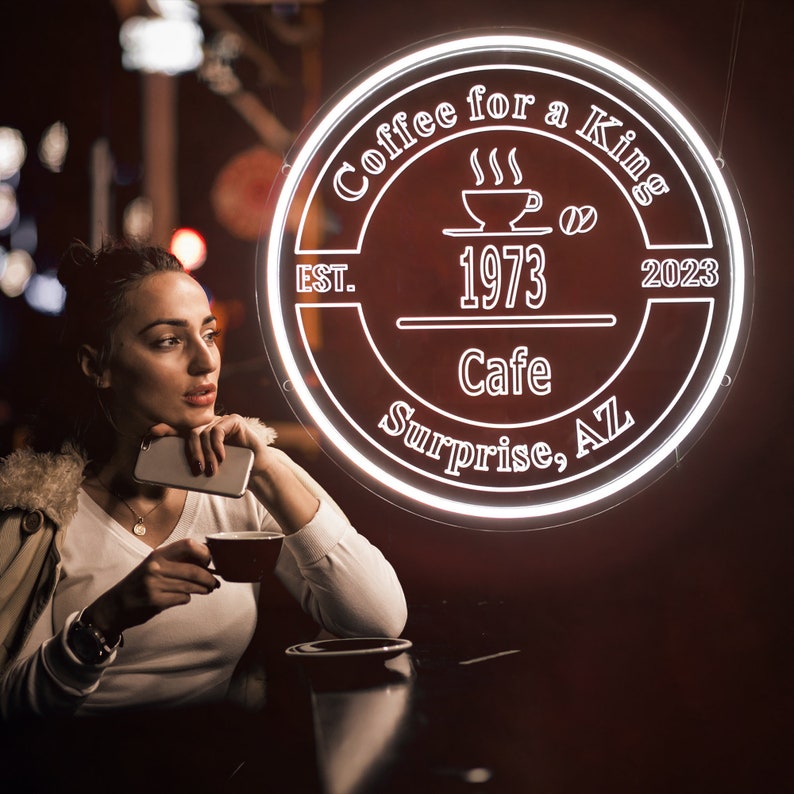 Custom Name Coffee Bar Neon Sign, Personalized Cafe Wall Décor Neon ...