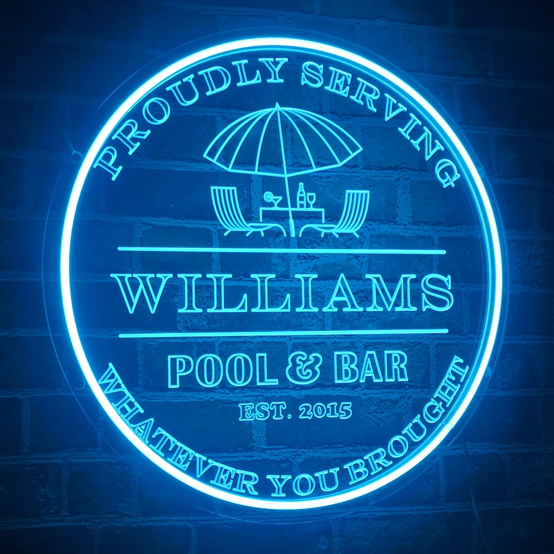 NOXTROND Custom Pool Bar Neon Sign Personalized Poolside Pub - Etsy