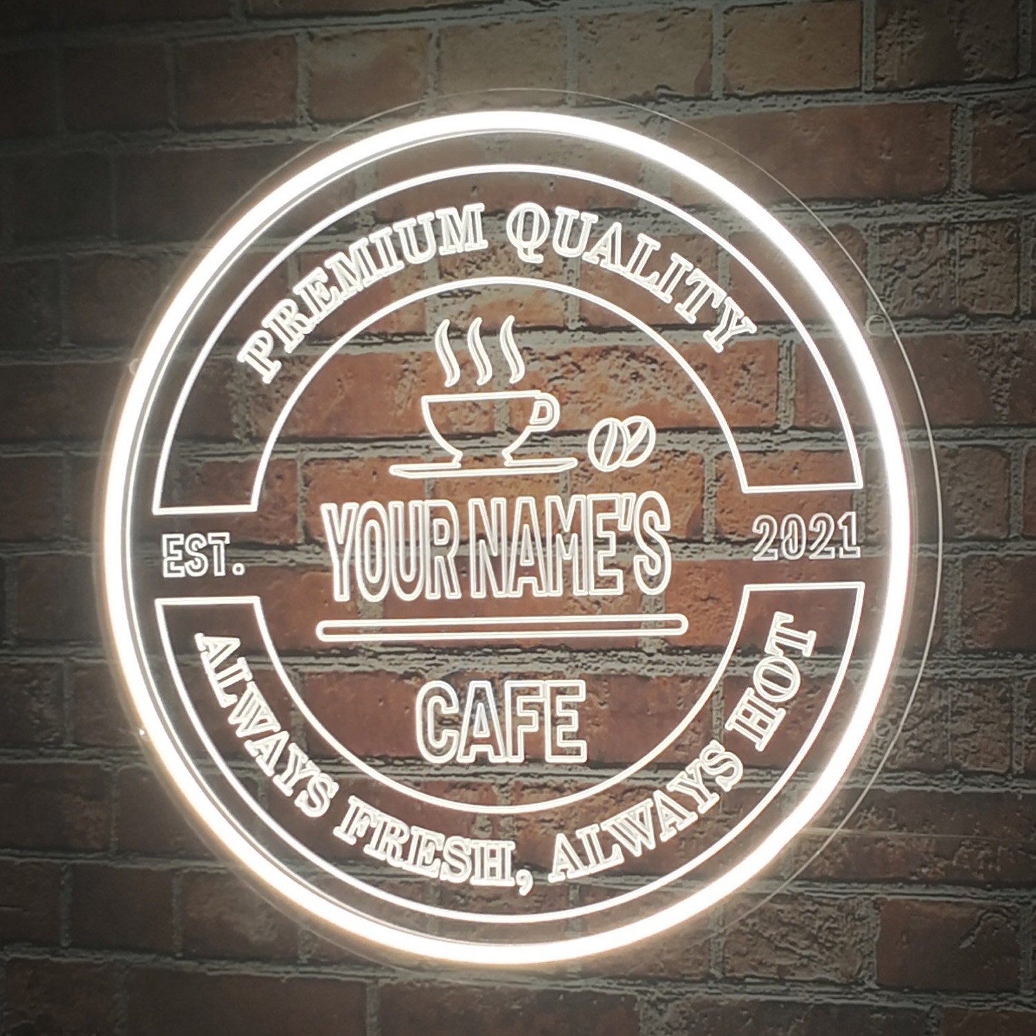 Custom Name Coffee Bar Neon Sign, Personalized Cafe Wall Décor Neon ...