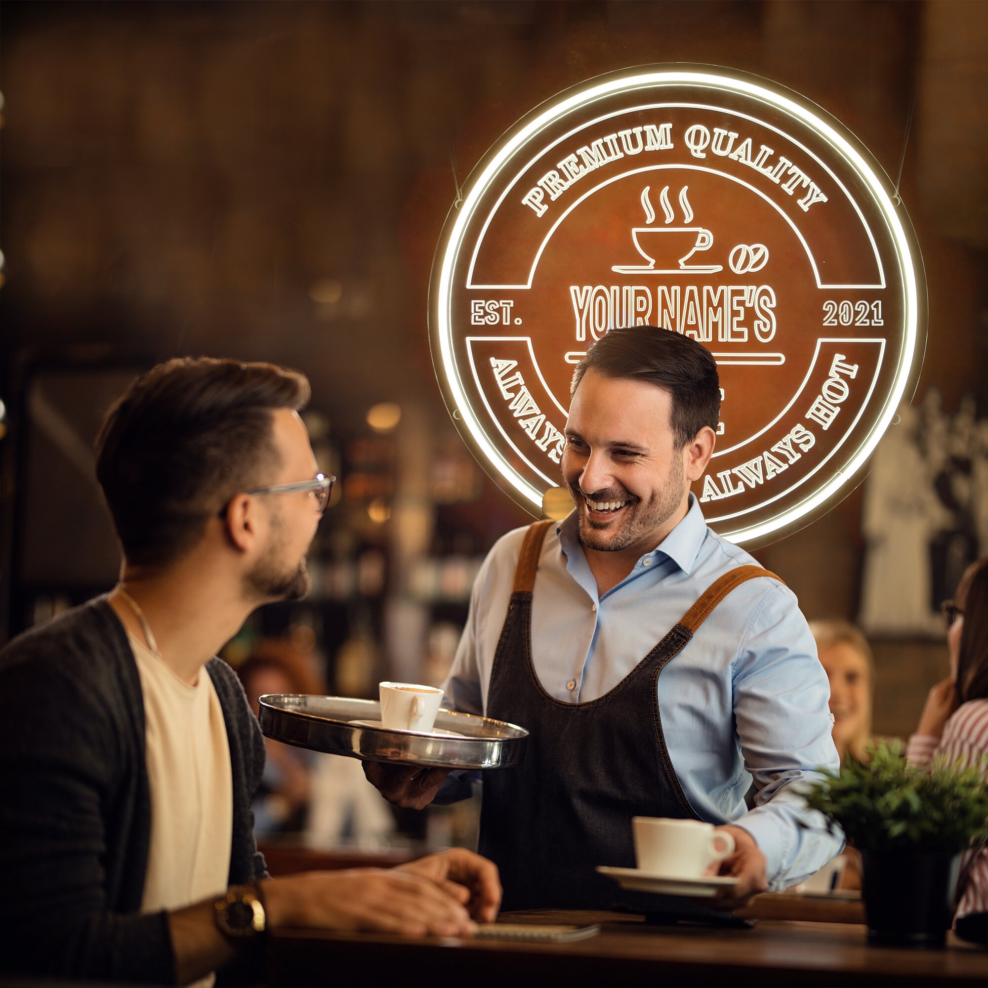 Custom Name Coffee Bar Neon Sign, Personalized Cafe Wall Décor Neon ...