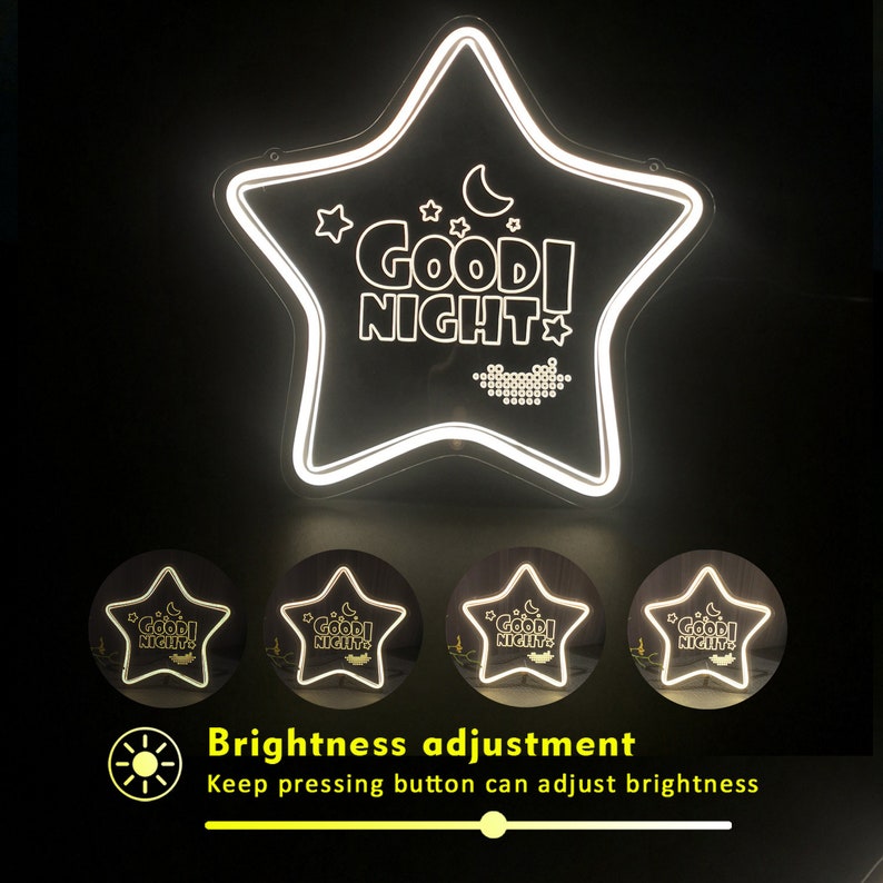 Star Good Night Neon Sign, Neon Sweet Dreams LED Light up Sign for ...