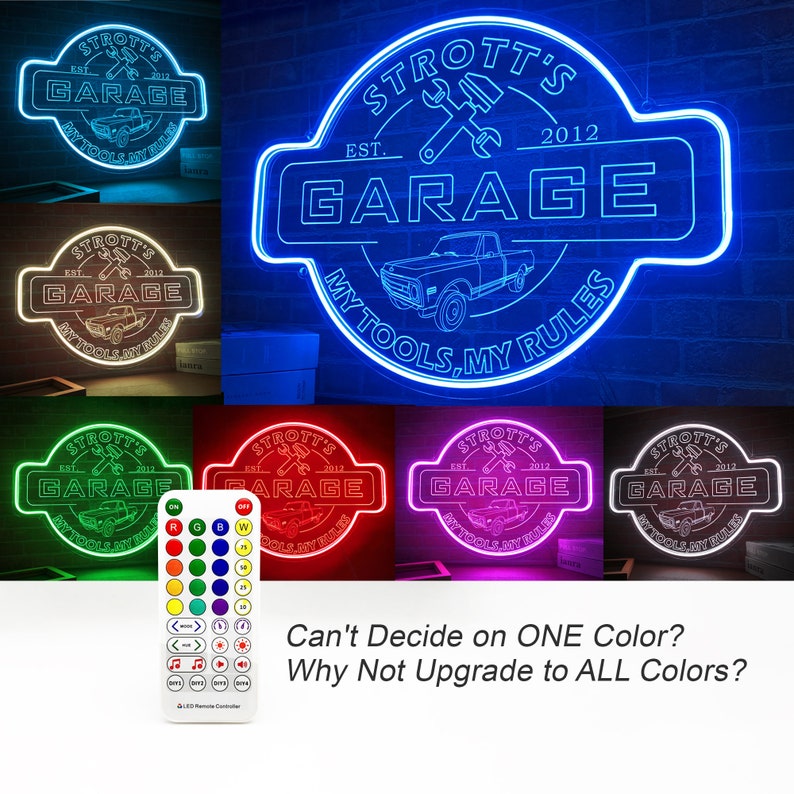 Garage Signcustom Neon Garage Signs, Personalized Light up Garage Signs ...
