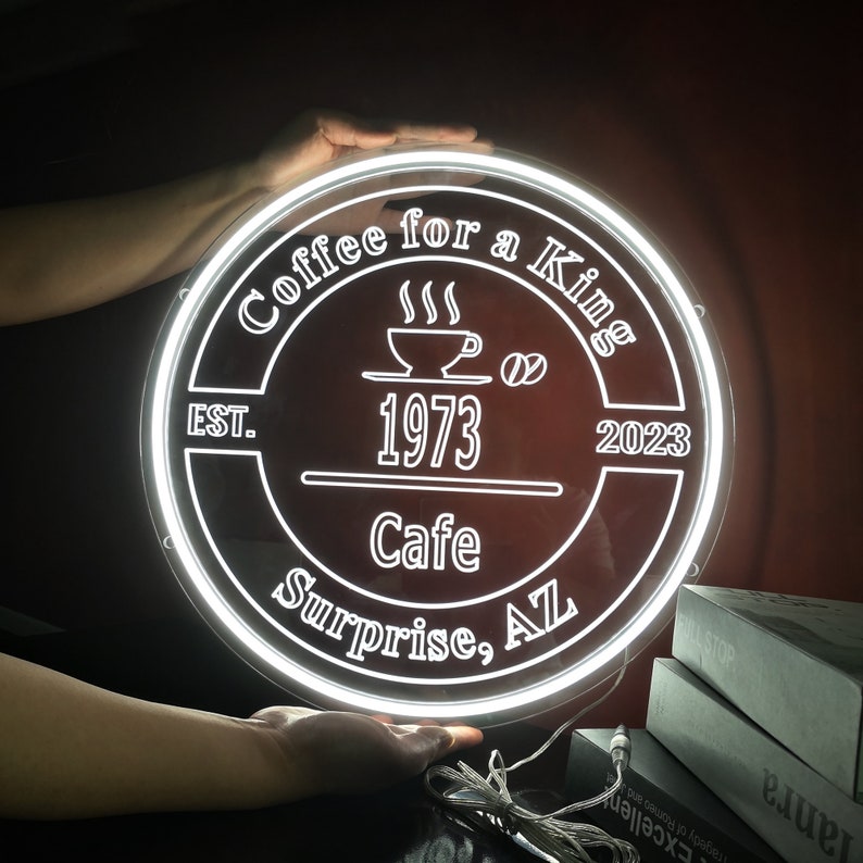 Custom Name Coffee Bar Neon Sign, Personalized Cafe Wall Décor Neon ...