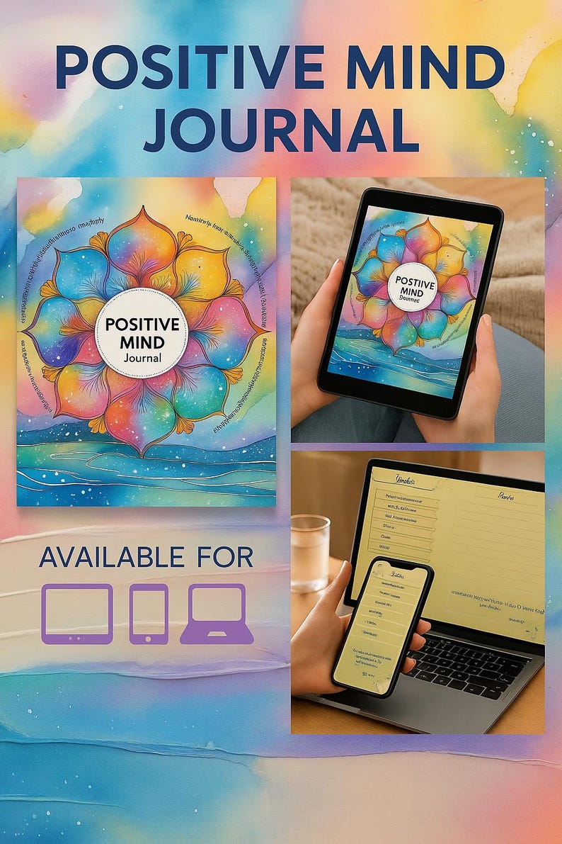 Positive Mind Journal Digital | Printable Mindfulness & Gratitude ...