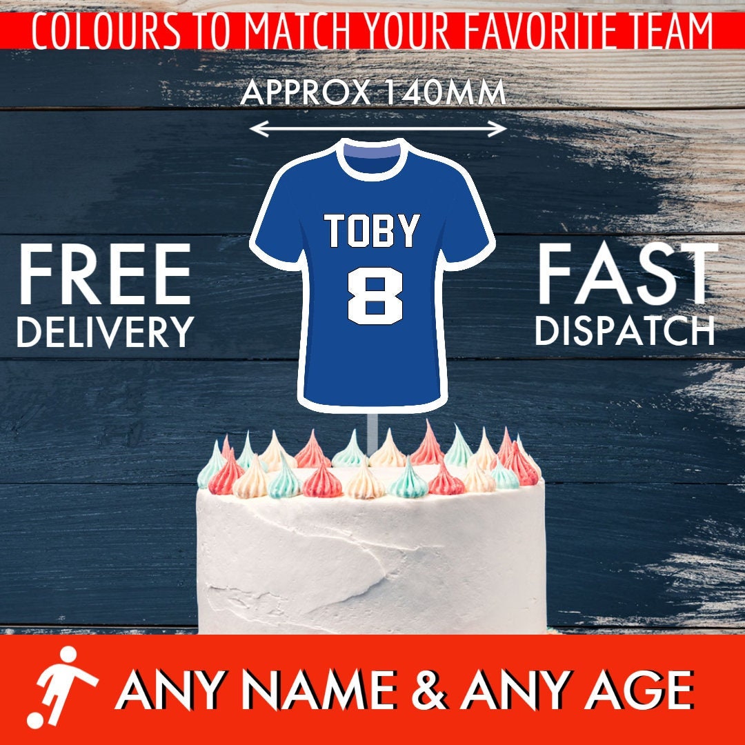 Personalised Football Shirt Cake Topper Team From Chelsea - Etsy