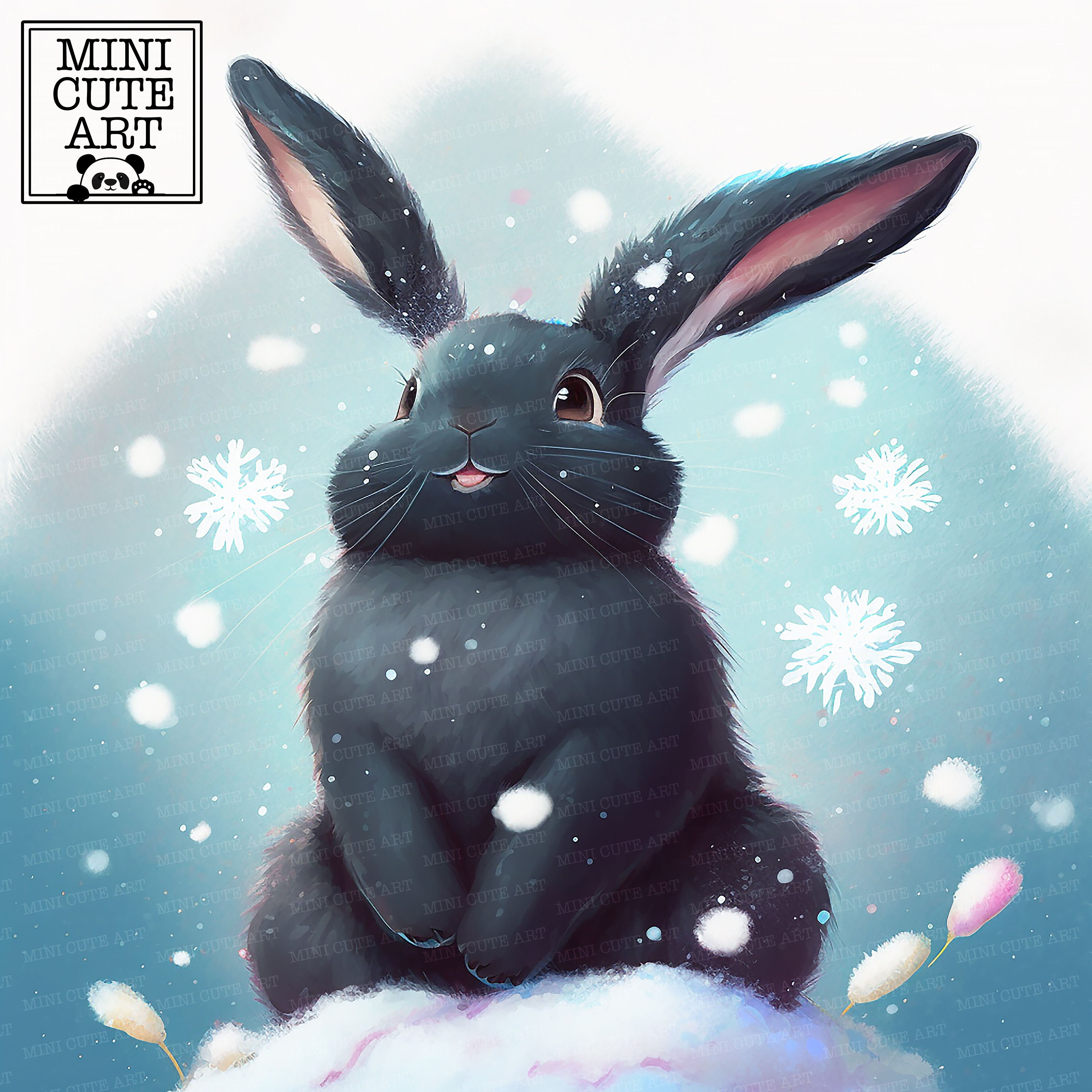 Cute Black Bunny Wallpaper