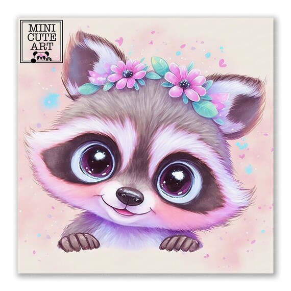 Cute Baby Raccoon Drawing