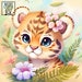 Watercolor Baby Tiger Clip Art, Tiger Watercolor JPG, Watercolor Tiger ...