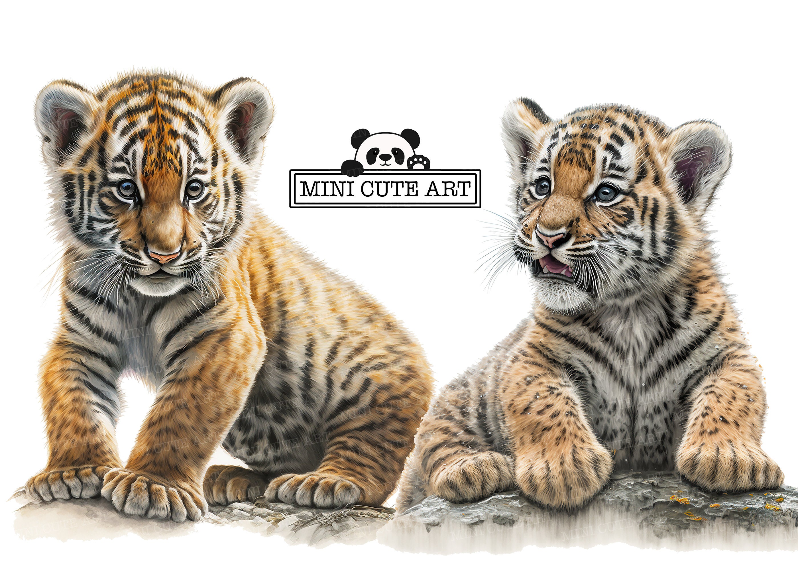 Watercolor Tiger Png Set Watrcolor Baby Tiger Clip Art - Etsy