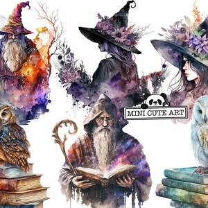 Watercolor Witch Png , Wizard Png , Magic Clip Art, Mystical Clipart ...