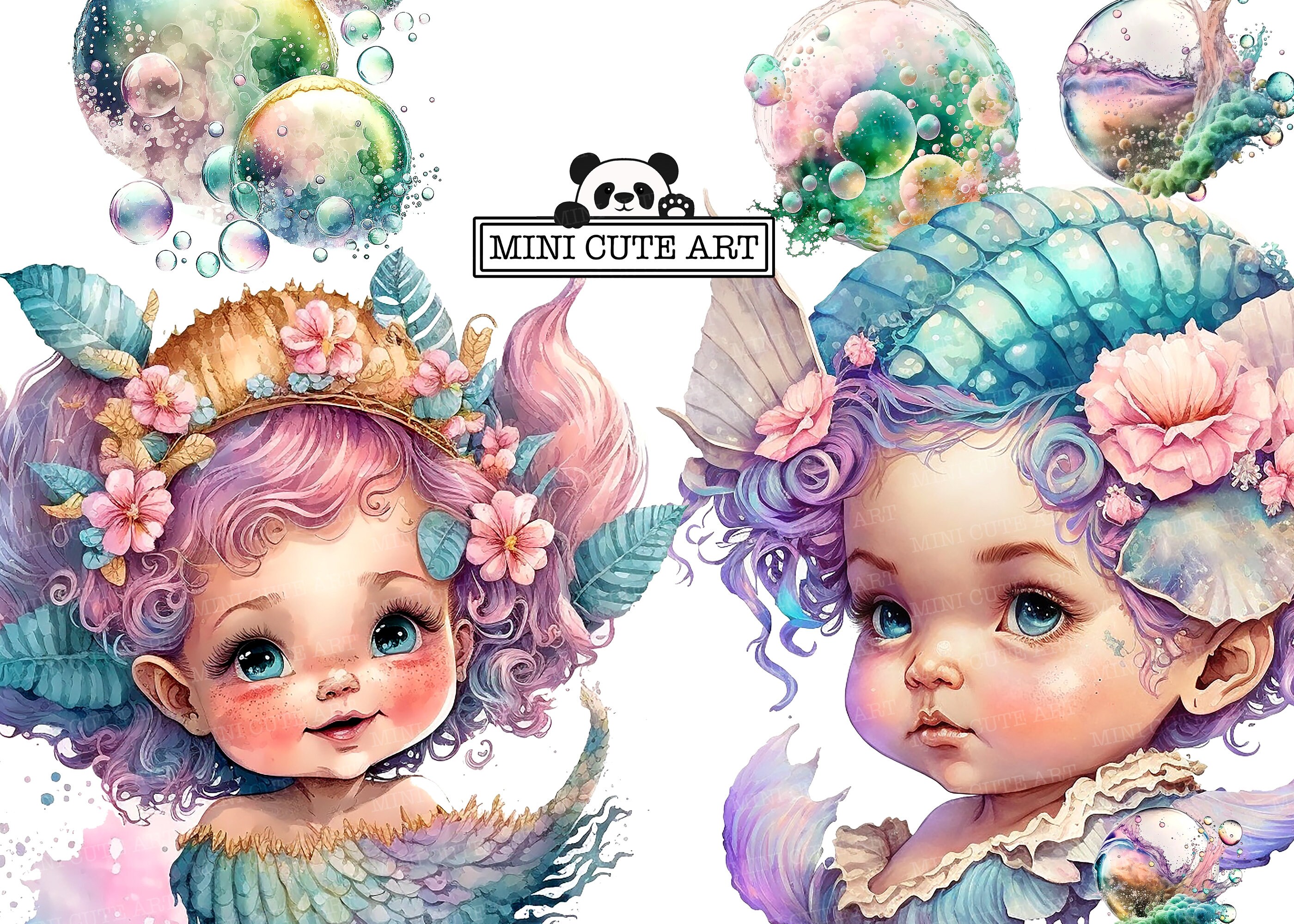 Polynesian Mermaids Clip Art Mermaid Watercolor PNG - Etsy Australia