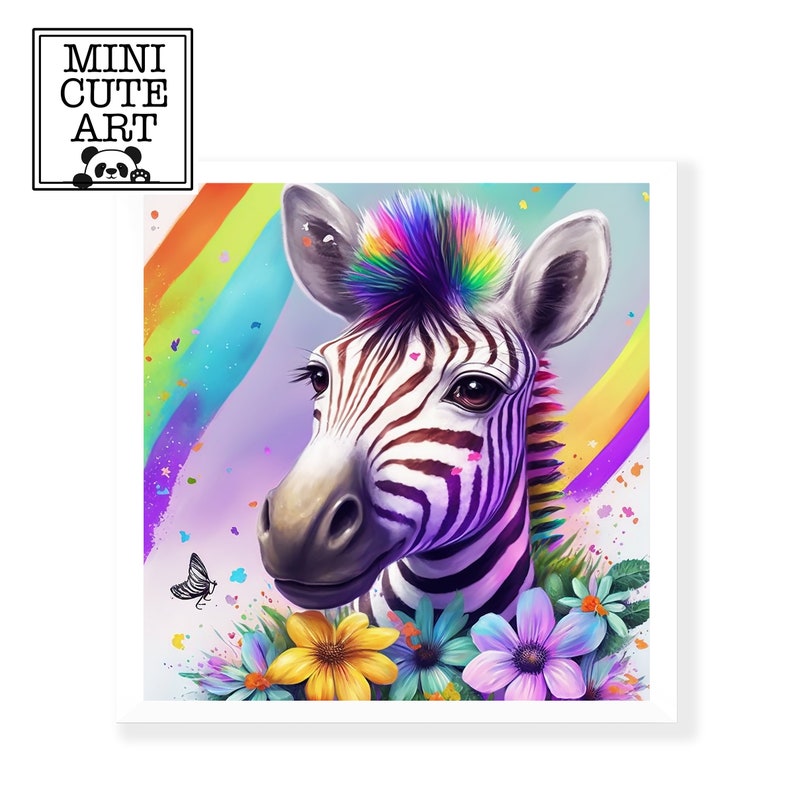 Colorful Zebra Clip Art Rainbow Zebra Watercolor JPG African - Etsy