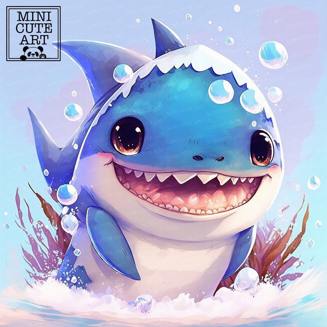 Undersea World Watercolor Art, Watercolor Shark Clip Art, Shark Animals ...