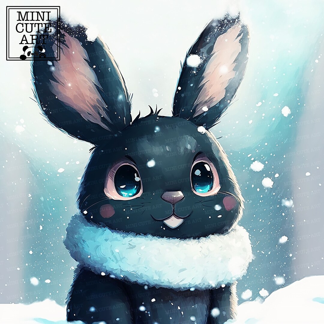 Watercolor Black Rabbit Clip Art , Symbol of the New Year Clip Art ...