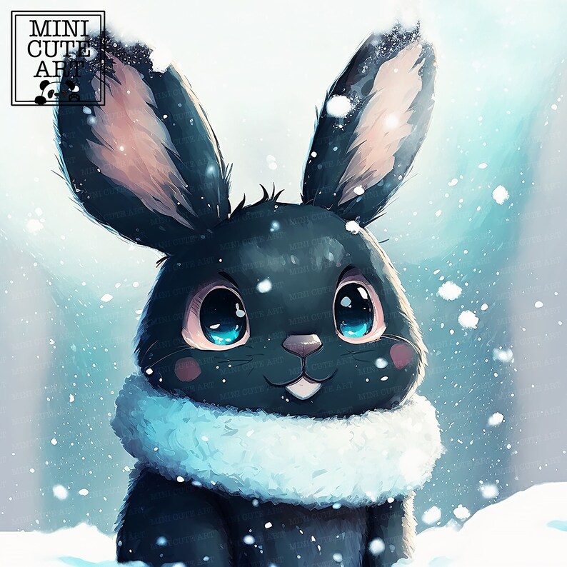 Watercolor Black Rabbit Clip Art Symbol of the New Year Clip - Etsy