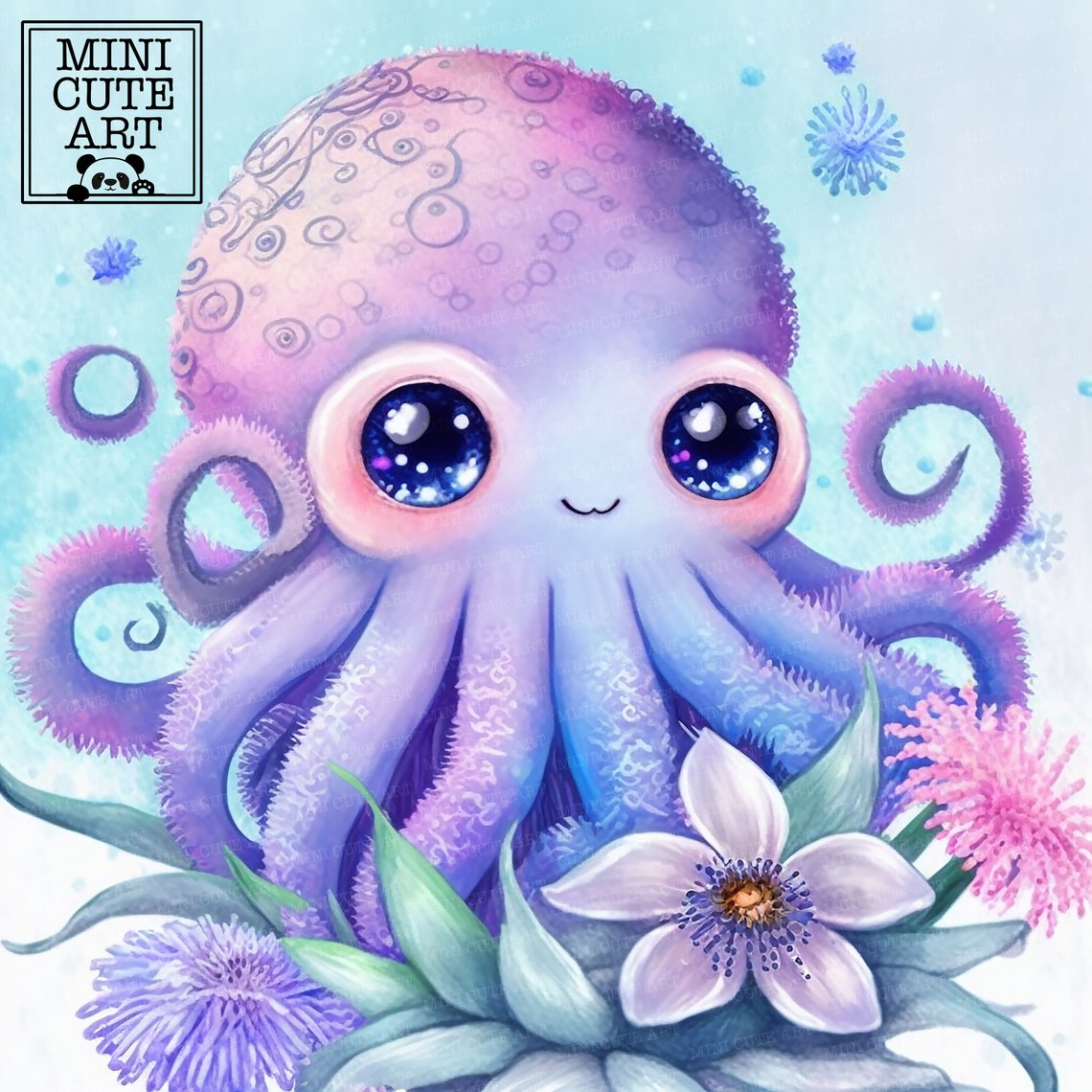 Baby Octopus Watercolor Art Watercolor Cute Octopus Clip Art - Etsy
