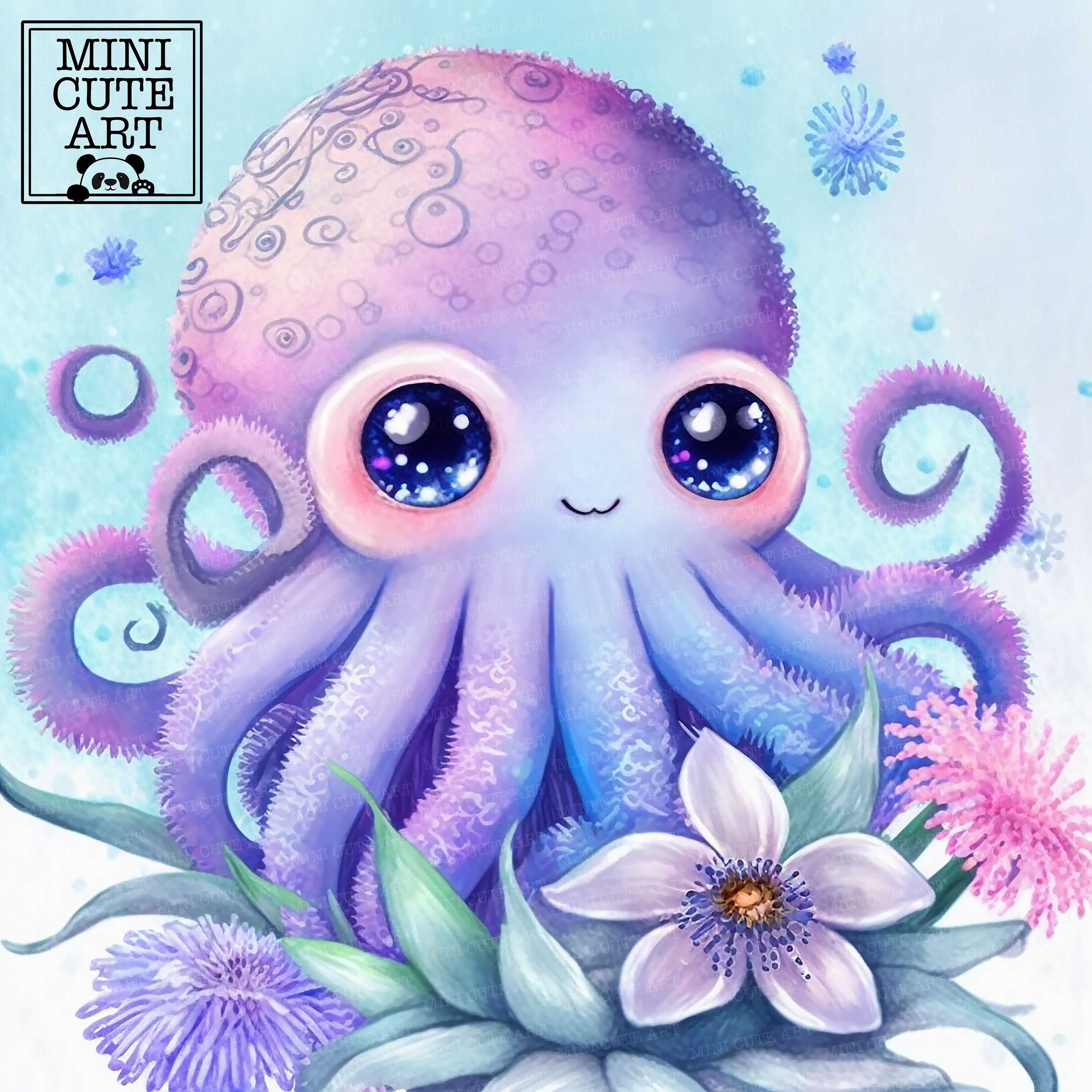 Baby Octopus Watercolor Art Watercolor Cute Octopus Clip Art - Etsy