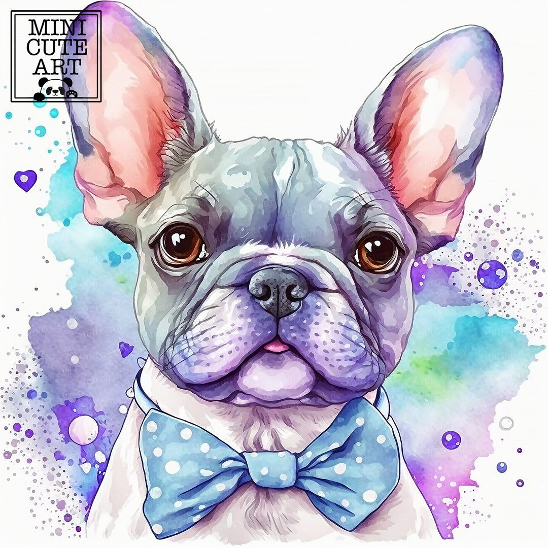 French Bulldog Watercolor Clipart, Watercolor Portrait of a Dog ...