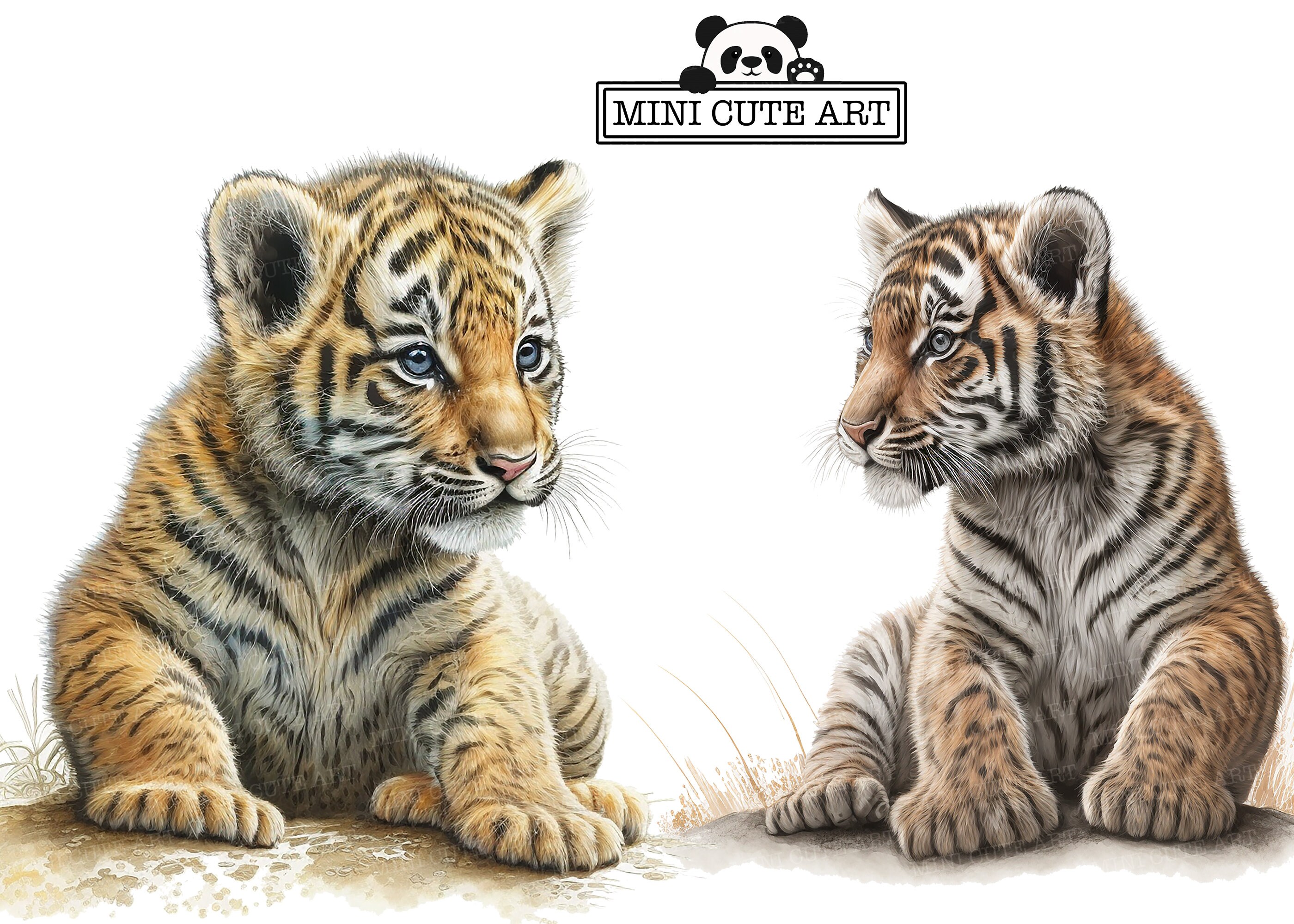 Watercolor Tiger Png Set Watrcolor Baby Tiger Clip Art - Etsy