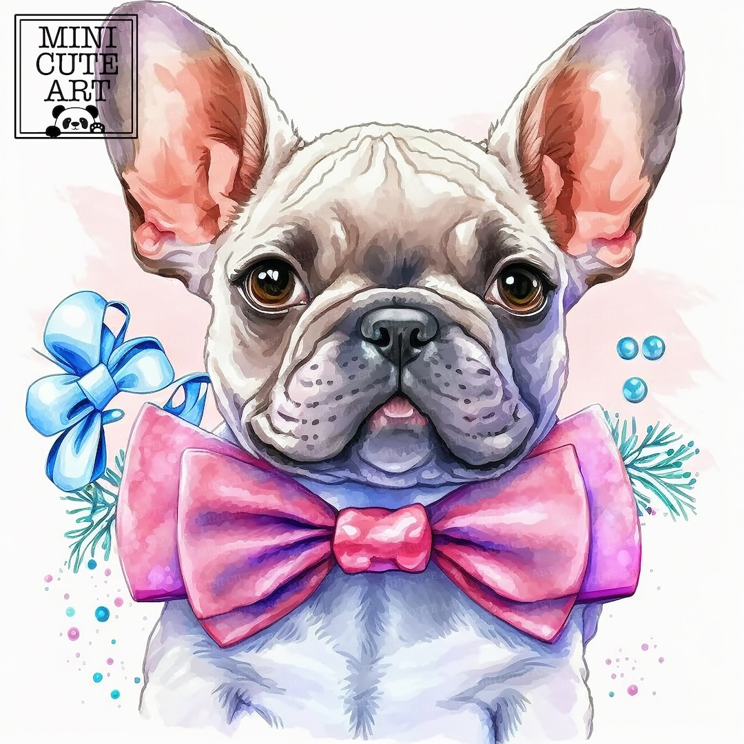 French Bulldog Watercolor Clipart, Watercolor Portrait of a Dog ...