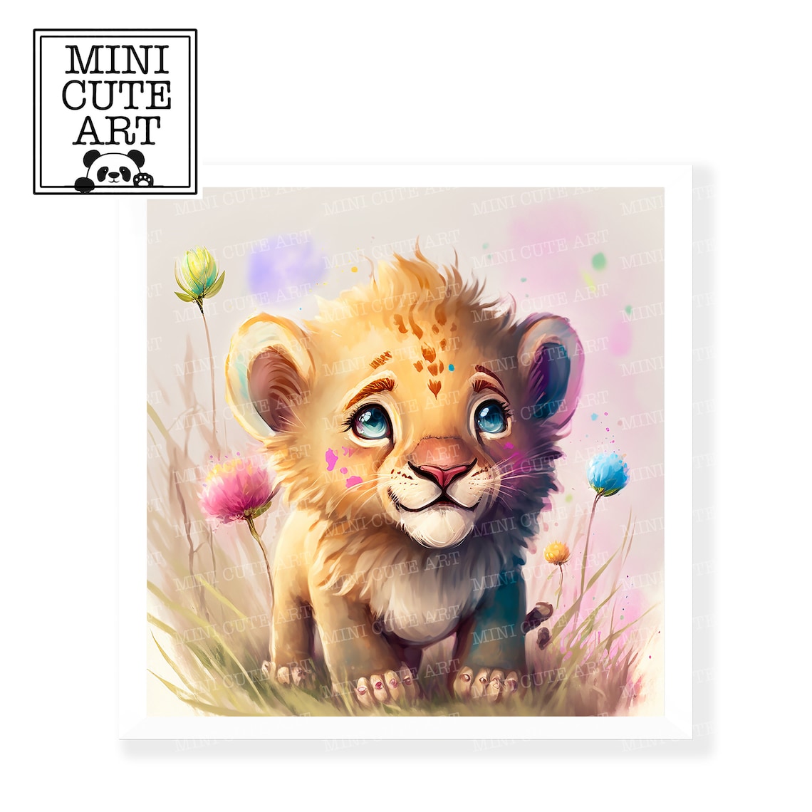 Watercolor Baby Lion Clip Art Lion Watercolor JPG Watercolor - Etsy