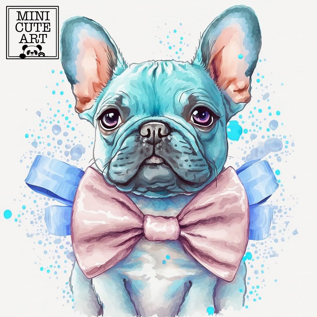 French Bulldog Watercolor Clipart, Watercolor Portrait of a Dog ...