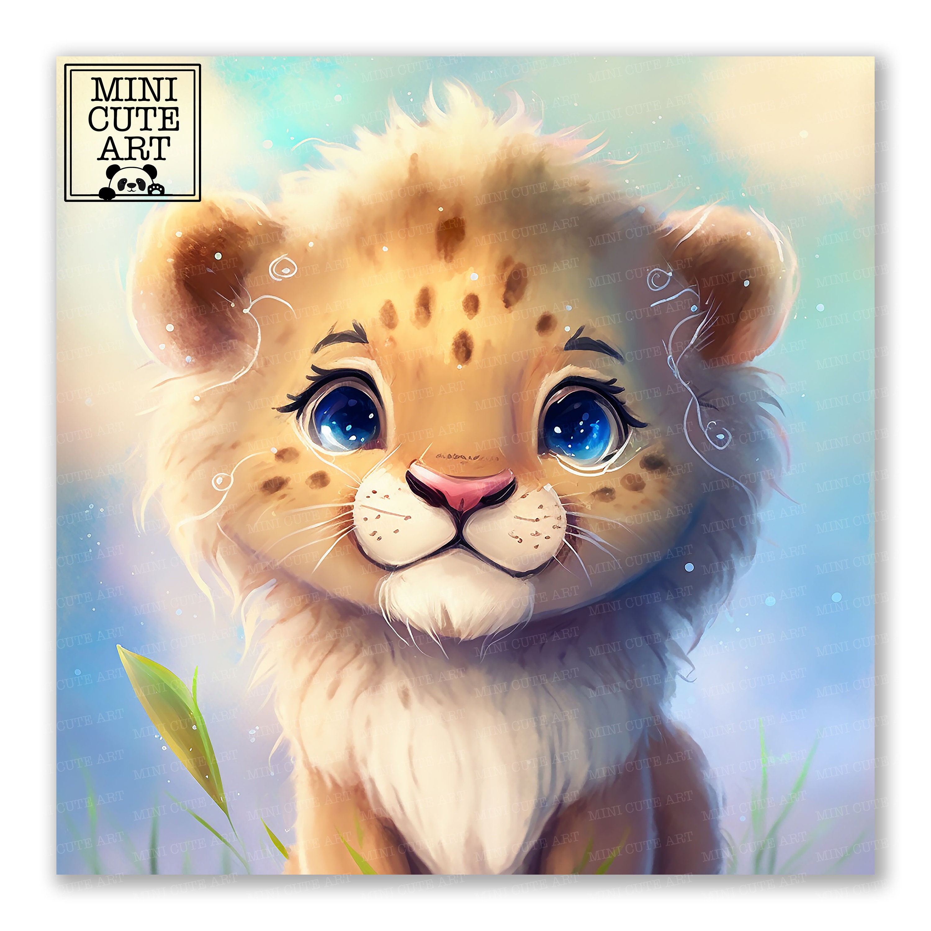 Watercolor Baby Lion Clip Art Lion Watercolor JPG Watercolor - Etsy