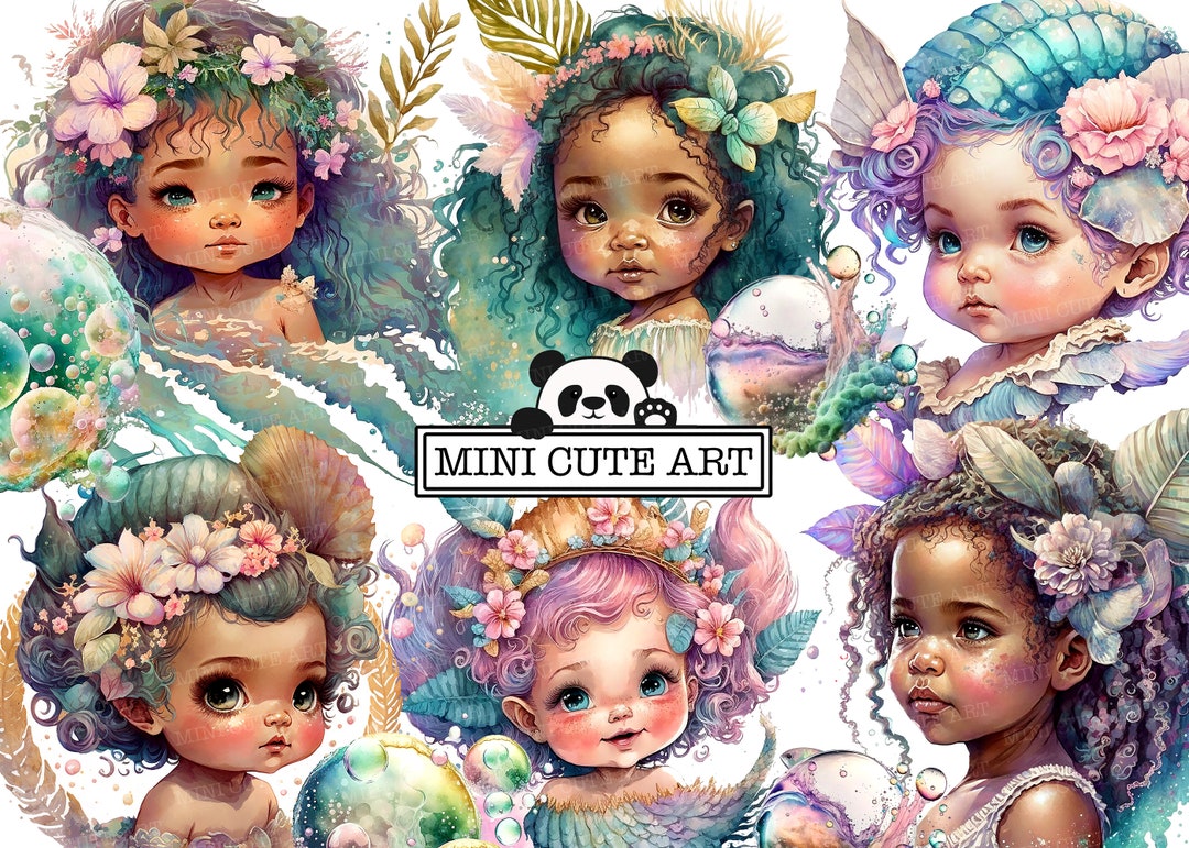 Polynesian Mermaids Clip Art Mermaid Watercolor PNG - Etsy Australia