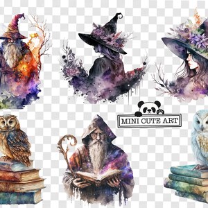 Watercolor Witch Png , Wizard Png , Magic Clip Art, Mystical Clipart ...