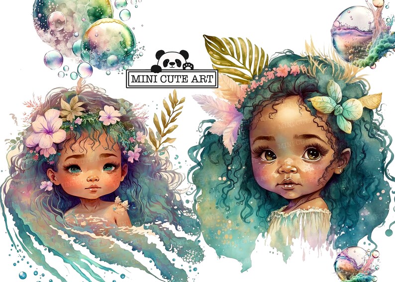 Polynesian Mermaids Clip Art Mermaid Watercolor PNG - Etsy Australia