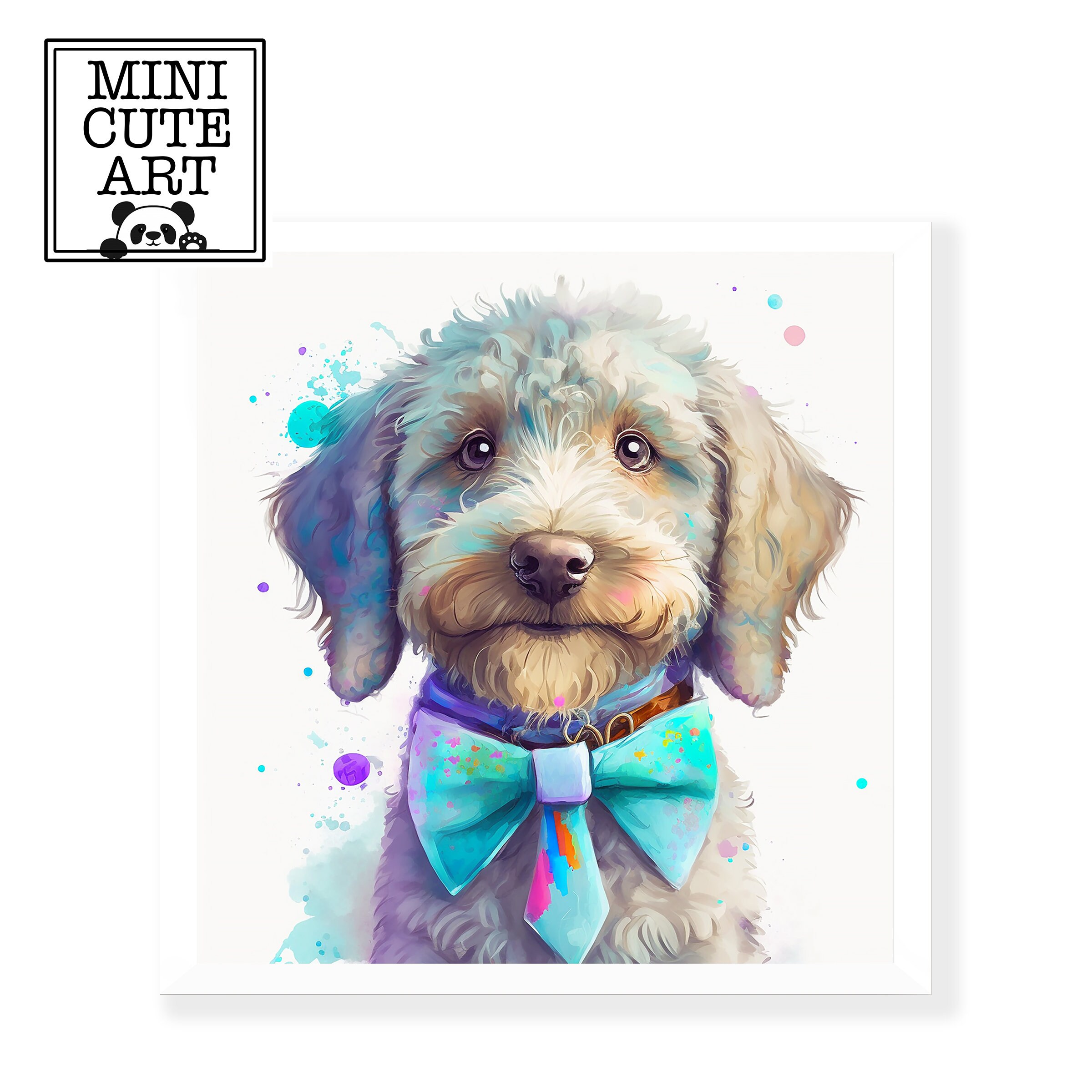 Dog Labradoodle Watercolor Clipart Watercolor Portrait of a - Etsy